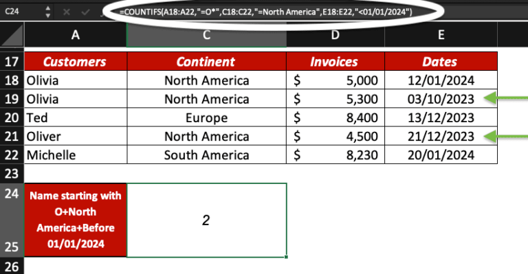 COUNTIFS with Multiple Criteria: How to Use It in Excel
